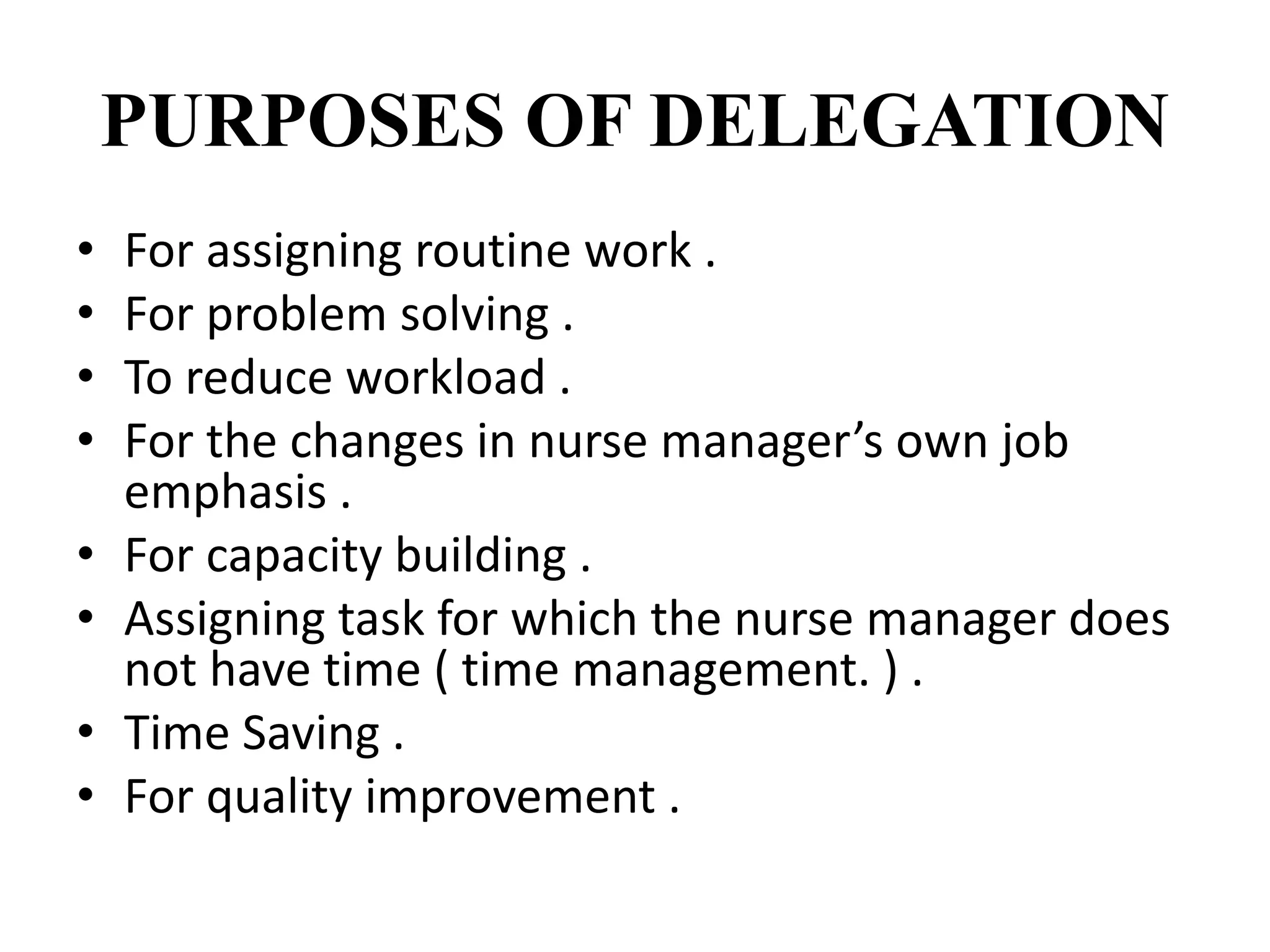 Delegation in Nursing - Mr. Manulal V S | PPTX