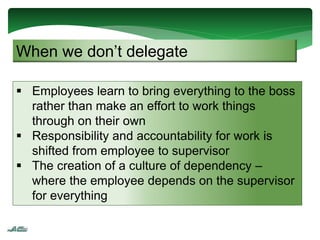 Delegation- New Supervisor Training | PPTX