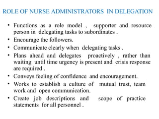 Delegation in Nursing-VI th semester B.Sc Nursing. | PPTX