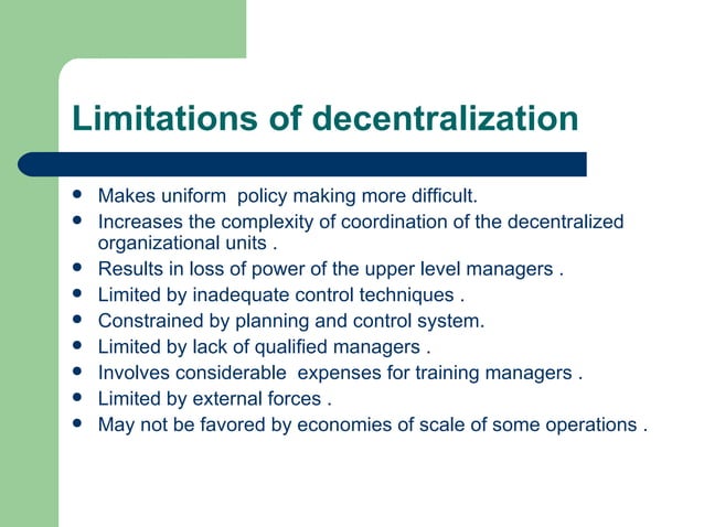 Delegation And Decentralisation Ppt