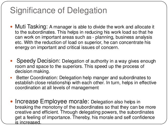 Delegation and decentralization