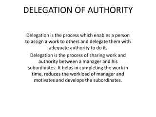 Delegation Of Authority In Management