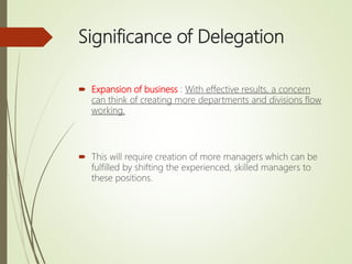 Delegation of authority and decentralization | PPTX
