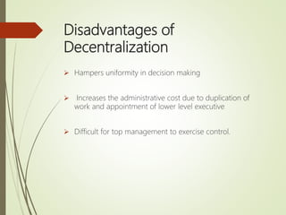 Delegation of authority and decentralization | PPTX