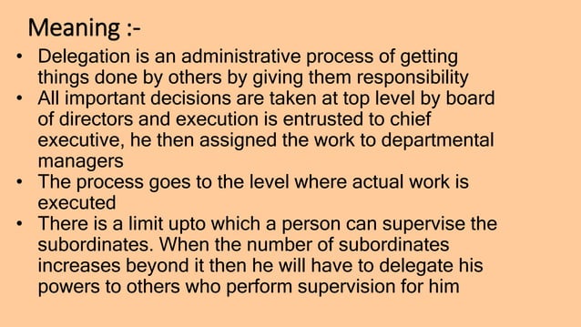 Delegation POM.pptx POM, BBA, MBA,MANAGEMENT | PPT