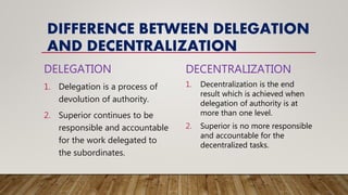 centralization and decentralization of authority | PPTX