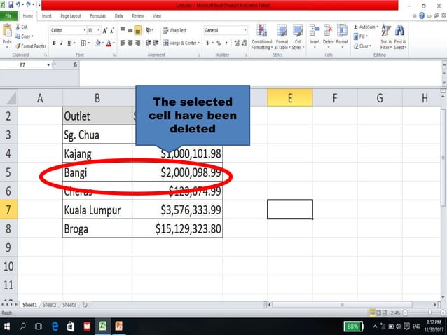 how to delete unwanted cells | PPTX