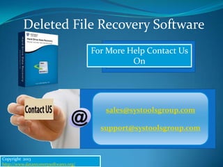 Deleted file recovery | PPT