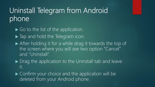 how to Delete Telegram account? | PPTX | Computer Software and ...
