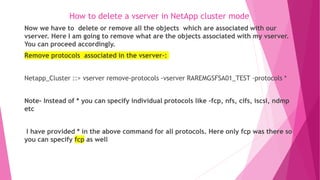 Deleting a vserver in Netapp cluster mode | PPTX