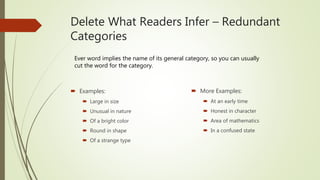 Deleting redundancy | PPTX