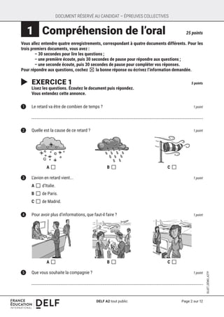 Exame DELF - A2 Francês pout tout public | PDF