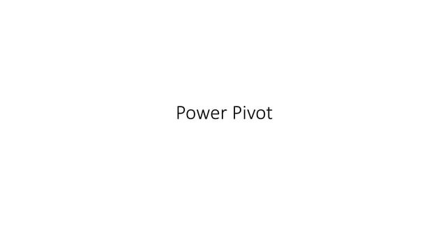 PowerPivot and PowerQuery | PDF