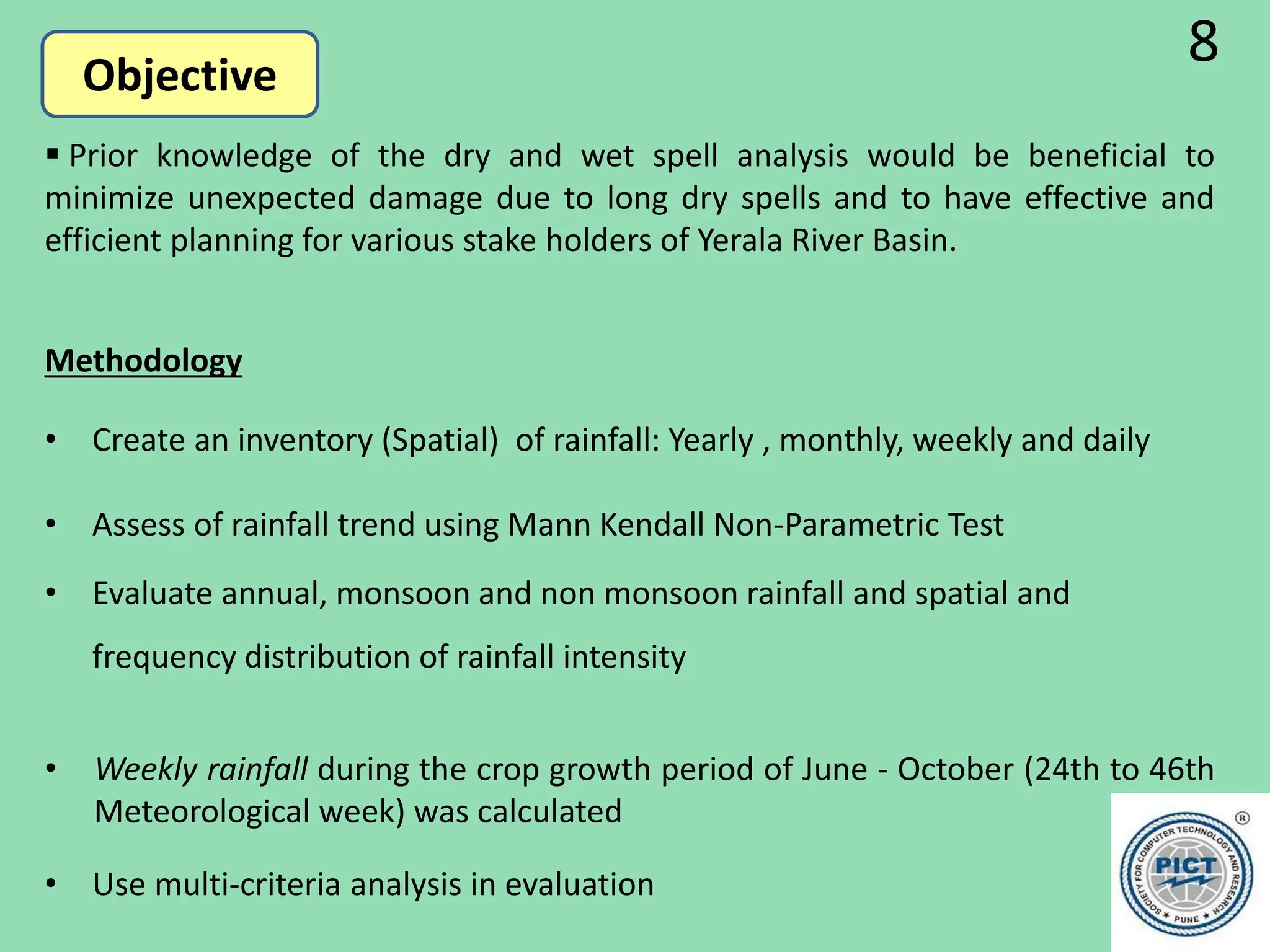 Rainfall Trend analysis for semi arid region | PPTX