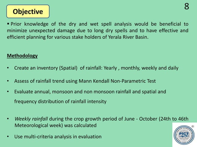 Rainfall Trend analysis for semi arid region | PPT