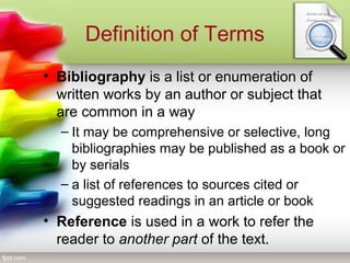 Bibliographic Citation Standards | PPT