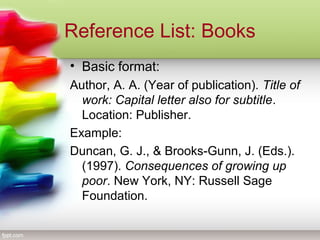 Bibliographic Citation Standards | PPT