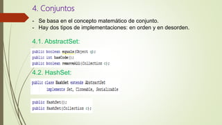 Iteradores, Listas y Conjuntos en Java | PPTX