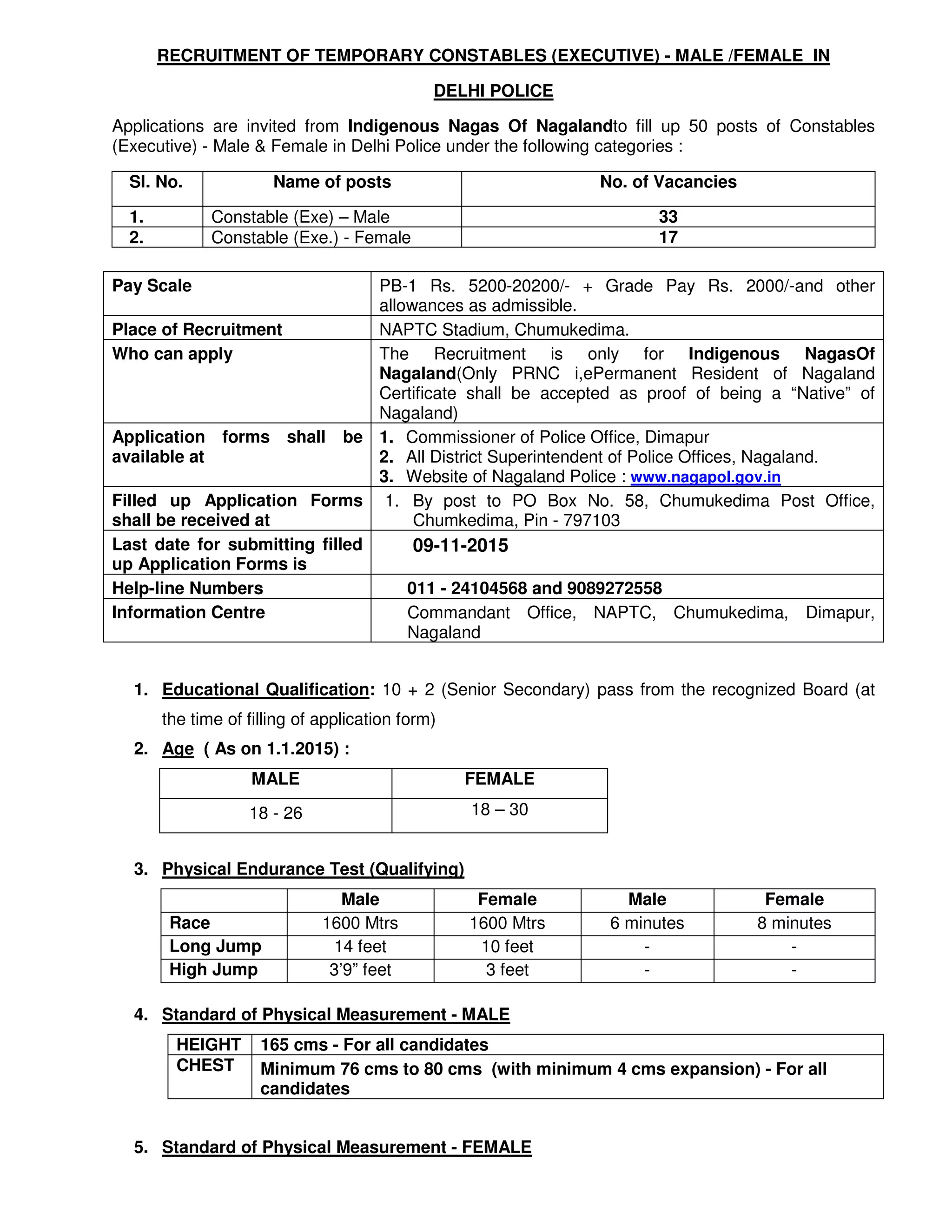 Delhi police-recruitment-constable-exe-posts-notification | PDF