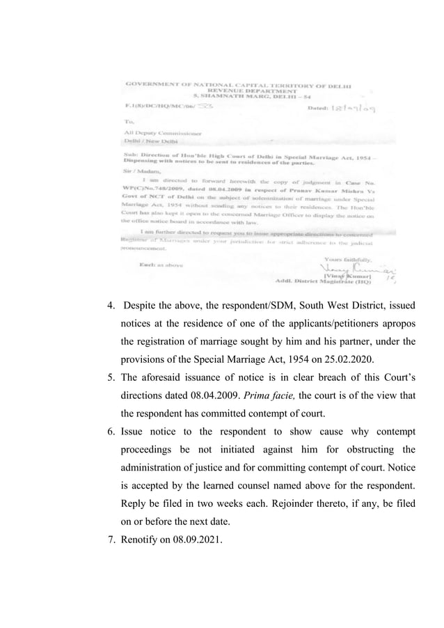 Delhi hc sma notice | PDF
