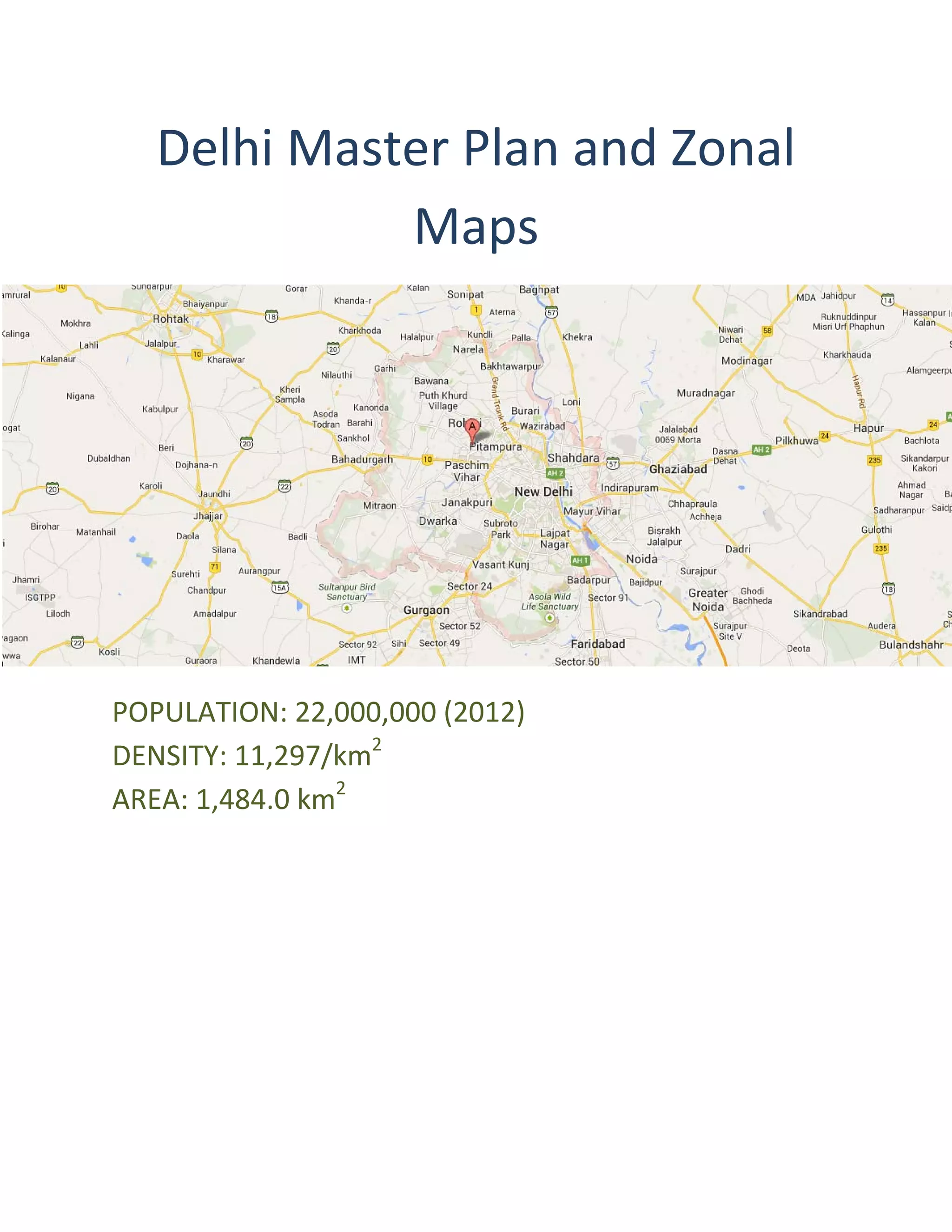 Delhi Master Plans and Zonal Maps | PDF
