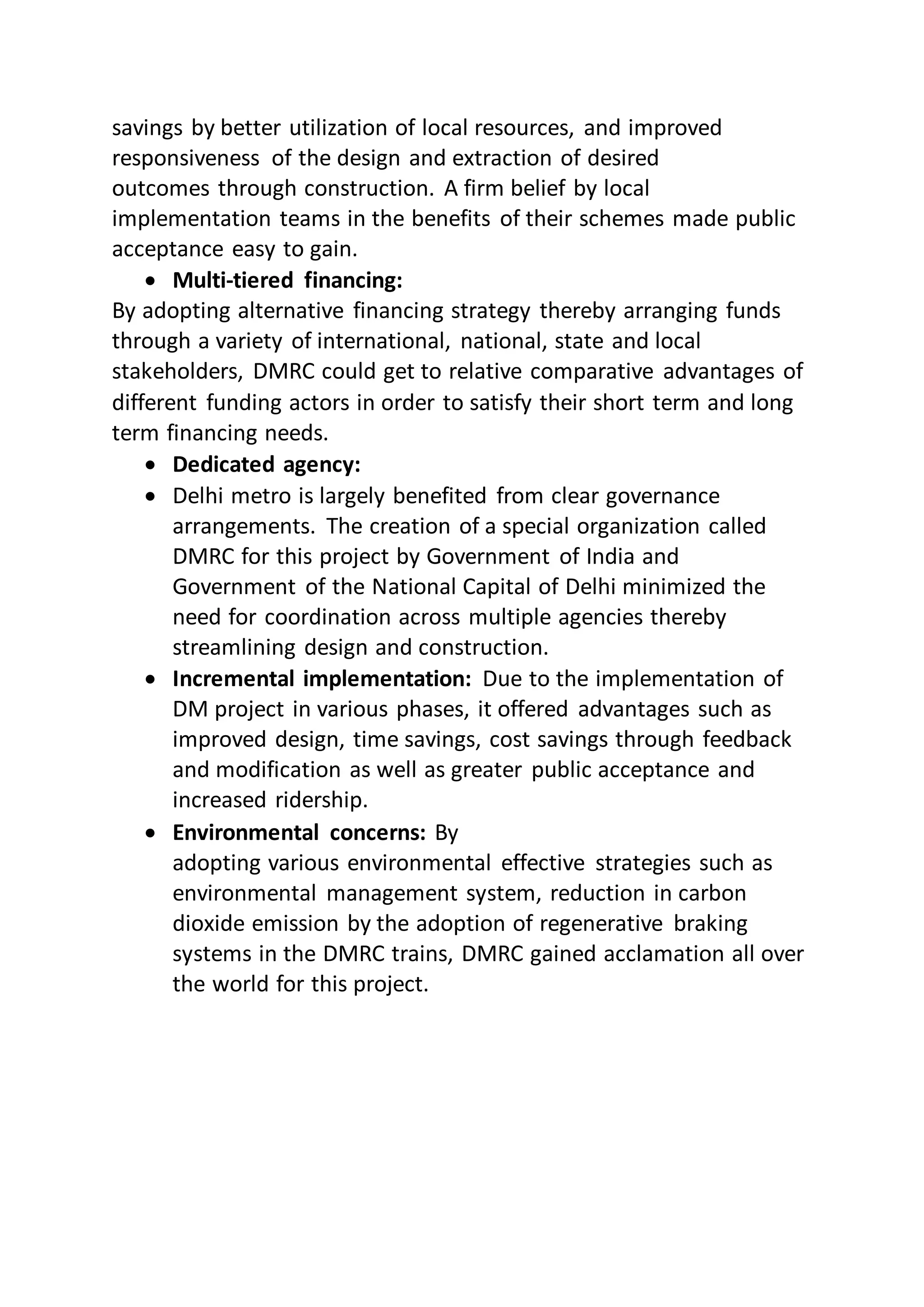 Delhi metro case study | DOCX