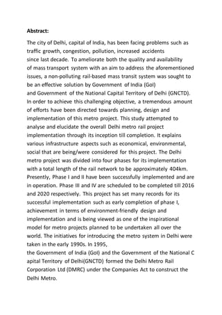 Delhi metro case study | DOCX