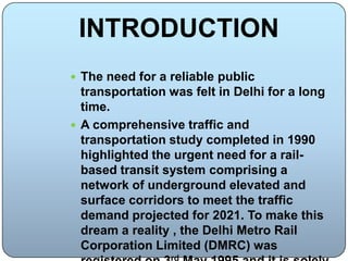 Delhi metro project evaluation | PPTX