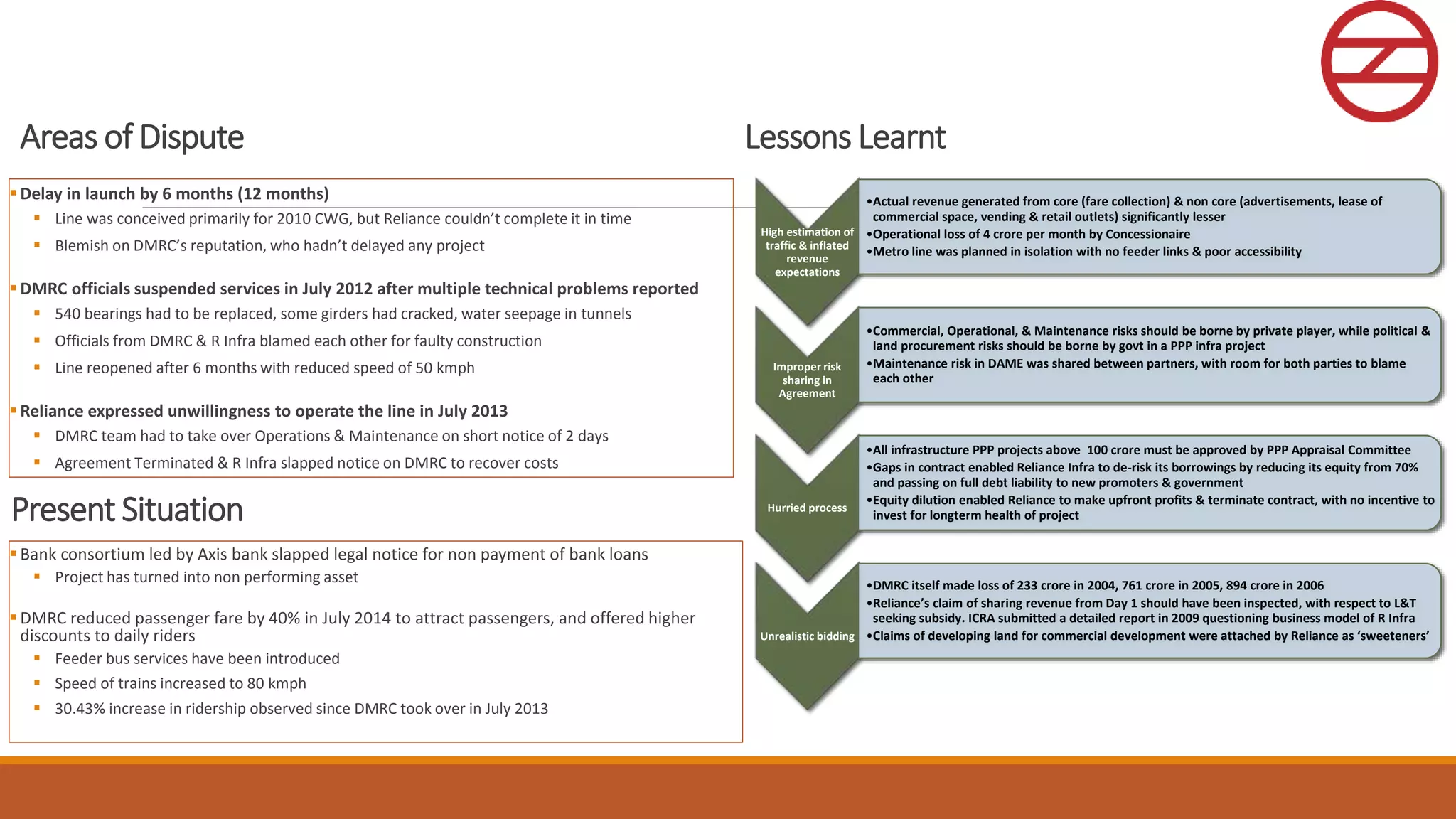 Infrastructure Management - DMRC Study | PPTX