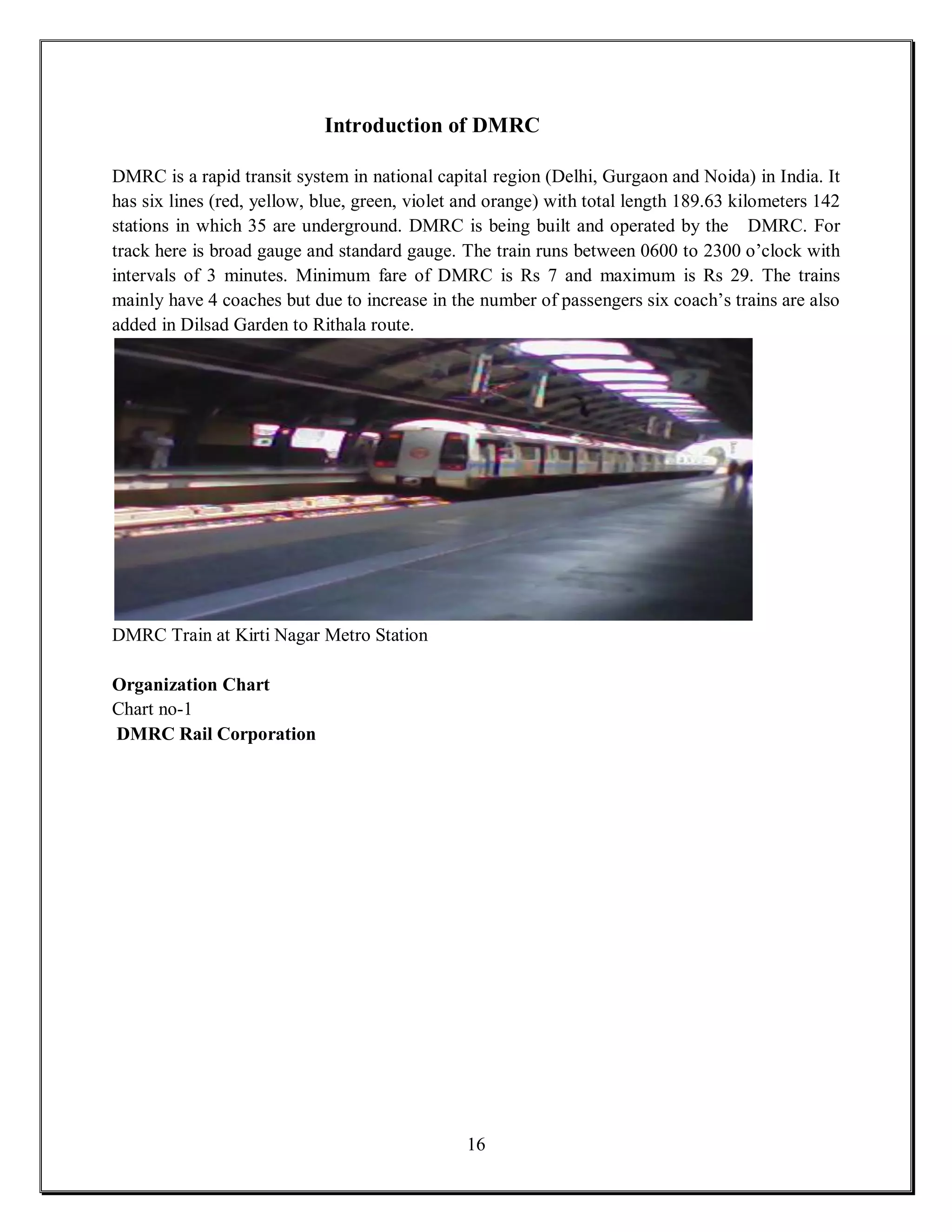 Delhi metro rail corporation project | PDF