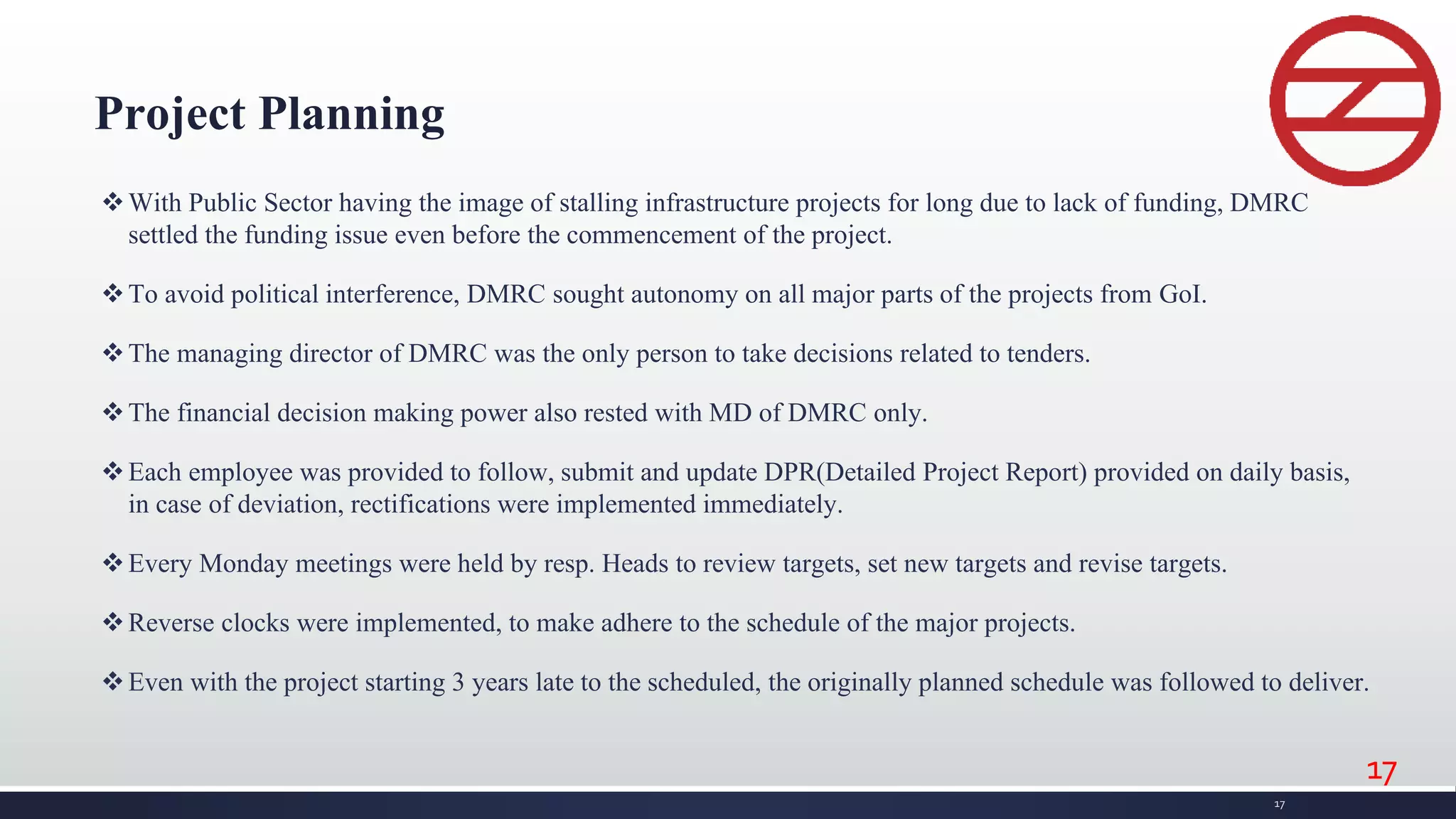 Delhi Metro Rail Project Management | PPTX