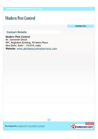 Modern Pest Control, New Delhi, Pest Control Management | PDF
