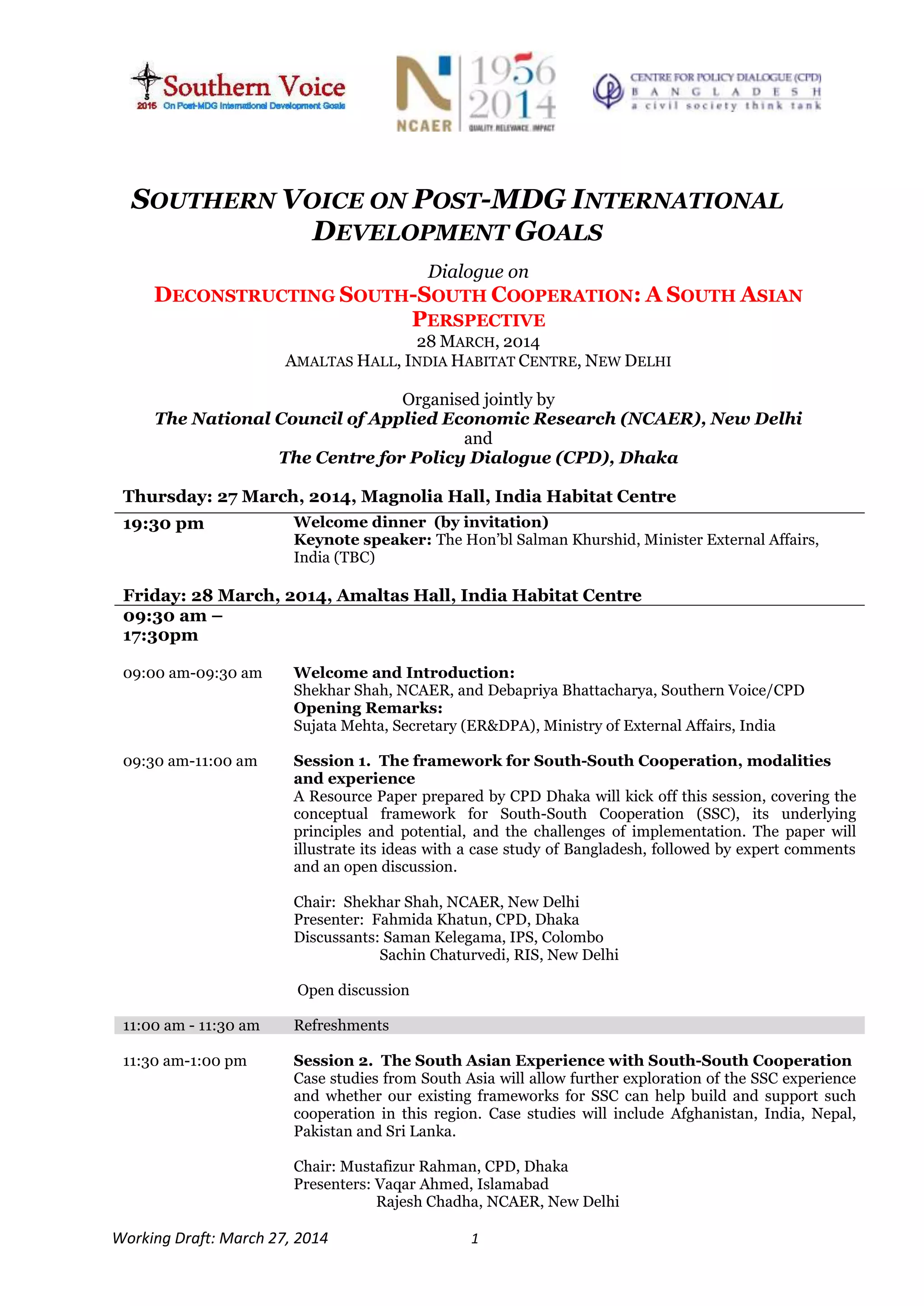 SOUTH-SOUTH COOPERATION: A SOUTH ASIAN PERSPECTIVE | PDF