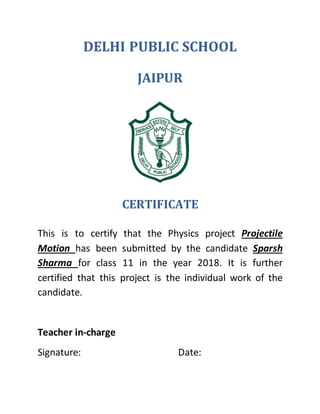 Physics Project Class 11 | DOCX