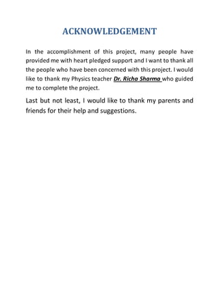 Physics Project Class 11 | DOCX