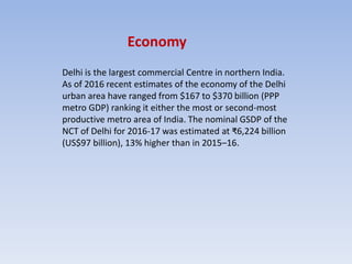 Delhi's history economy,culture,language,sport and religion | PPTX