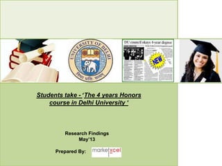 Delhi university 4 years course a perspective | PPT