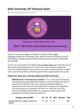 Delhi university jat entrance exam | PDF