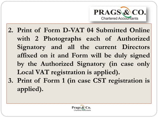 Delhi Vat (DVAT) Registration Documents for a Private Limited Company | PPT