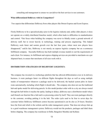 Delhivery logistics | PDF
