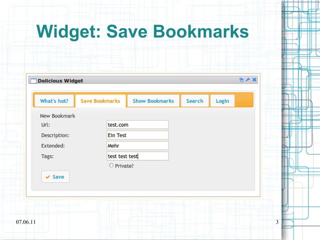 delicious - widget | PPT