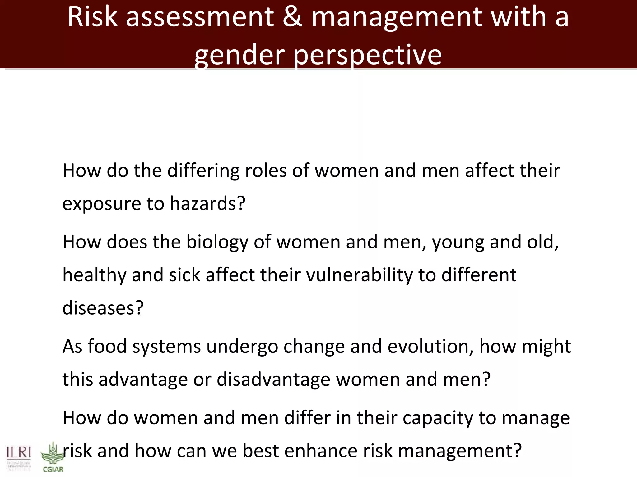 Delia Grace Gender Sensitive Participatory Risk Assessment For Food