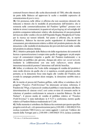 Delibera AGCM Balocco-Ferragni | PDF