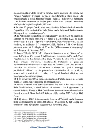 Delibera AGCM Balocco-Ferragni | PDF