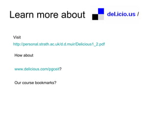 Social Bookmarking with Delicious | PPT | Internet | Computing