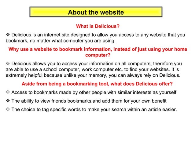 What is Delicious? | PPT