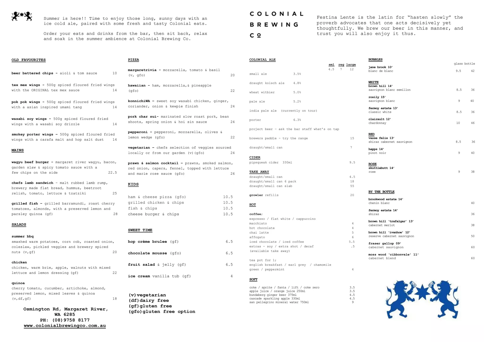Delicious Food Menu at Colonial Brewing Co | PDF