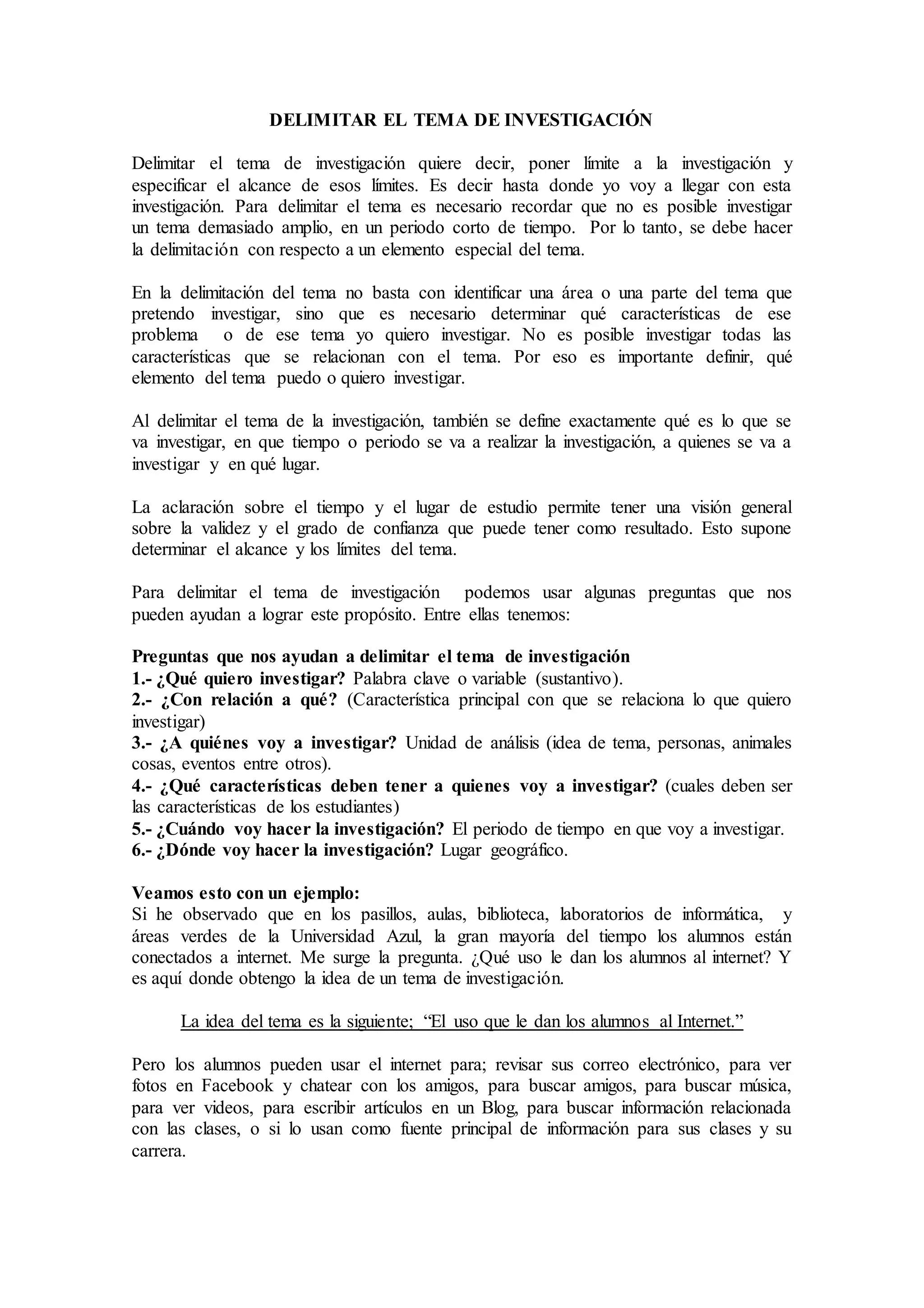 Delimitación del tema | DOCX
