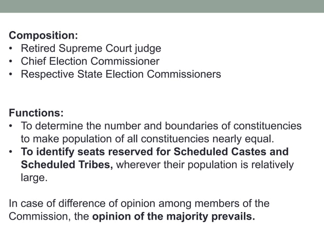 Delimitation commission of india | PPTX | Elections | Politics