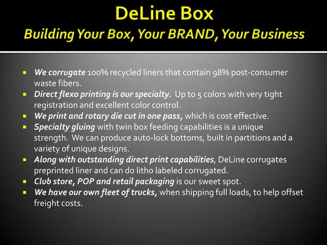 Deline boxspecialtypackaging | PPT